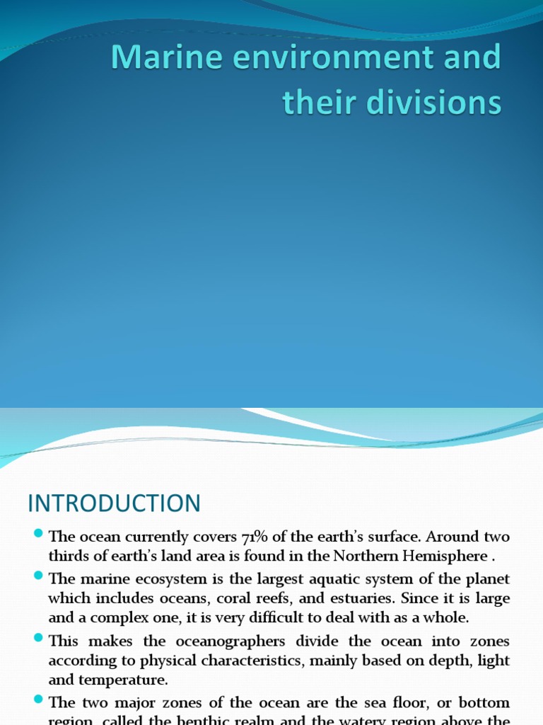 Marine Environment and Their Divisions | PDF | Oceans | Benthic Zone