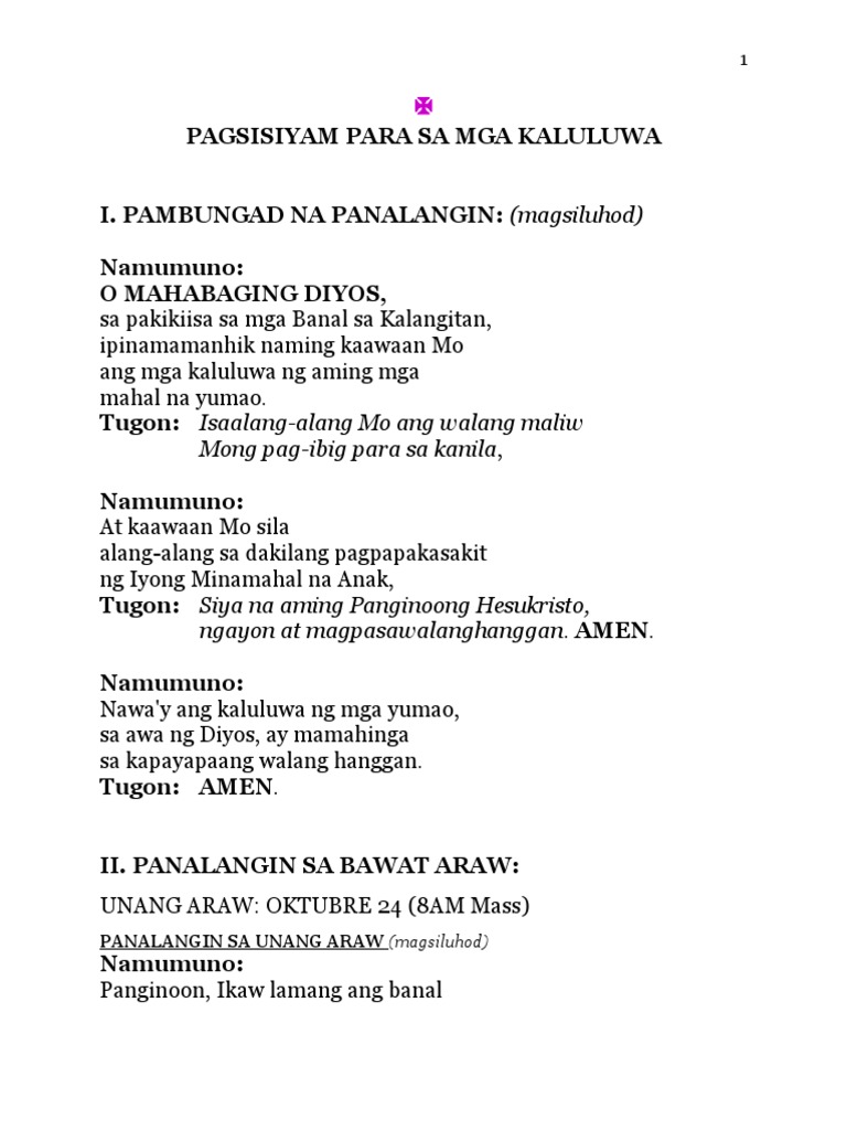 Pagsisiyam Sa Mga Kaluluwa | PDF