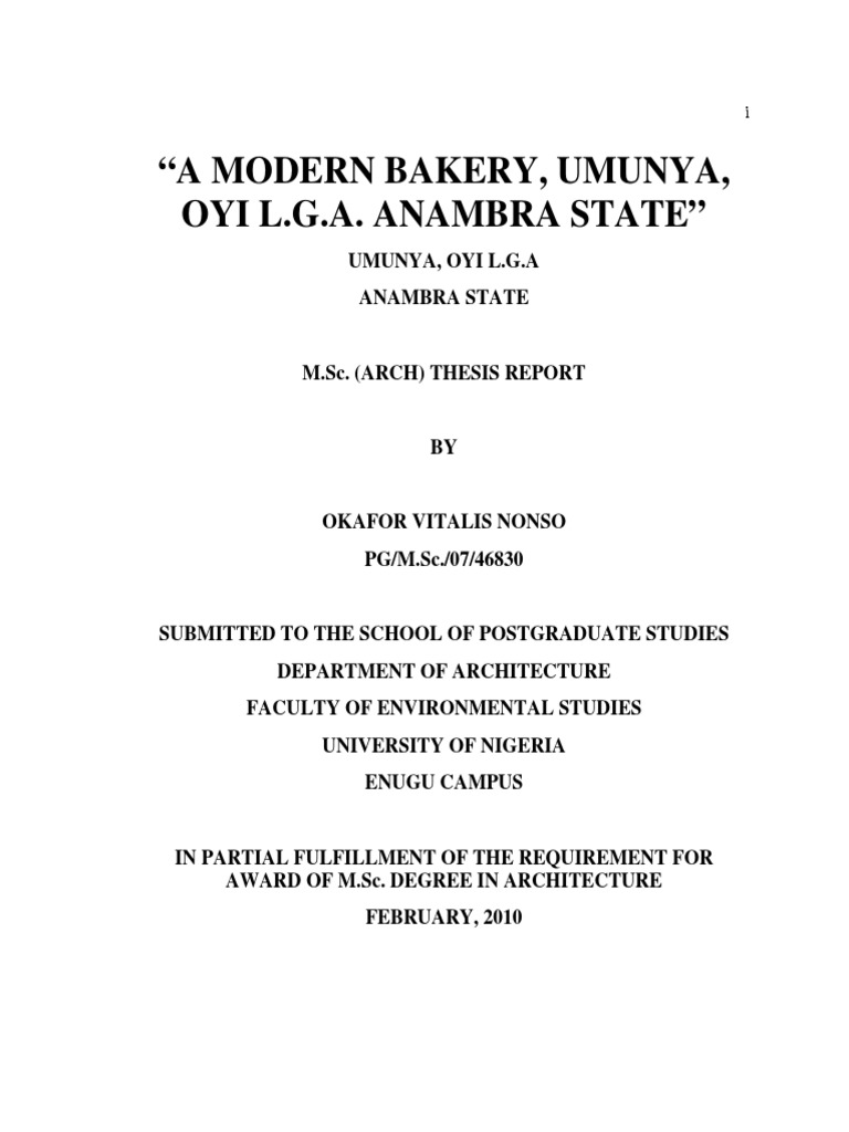 Modern Bakery Thesis Report | PDF | Breads | Baking