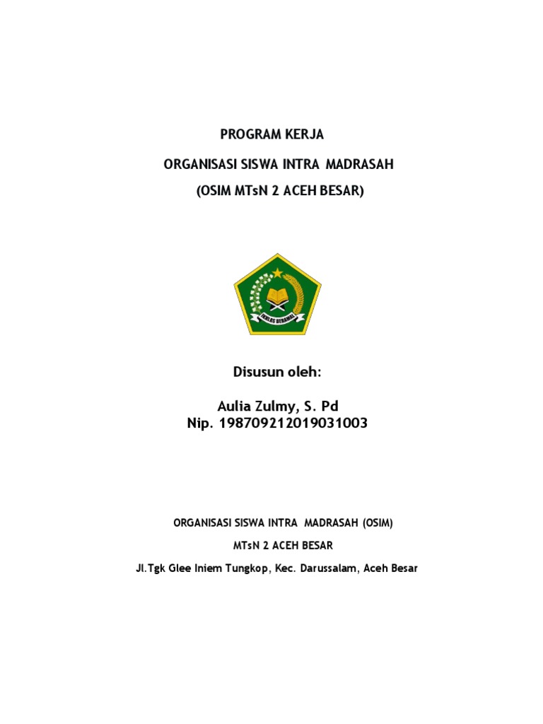 Program Kerja OSIM - MTsN2AcehBesar 2021 2022 | PDF