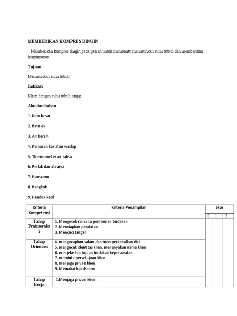 Sop Kompres Dingin Kel.5 | PDF