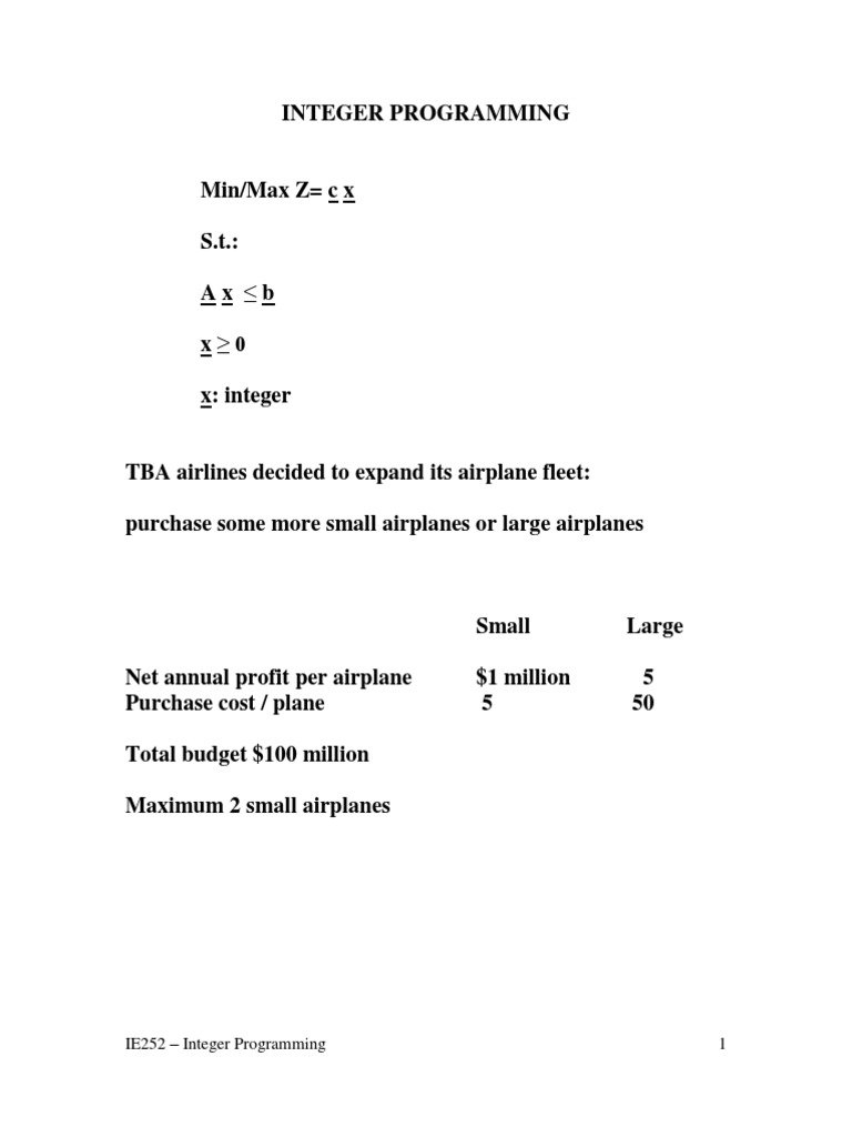 Integer Programming | PDF | Metaheuristic | Systems Theory