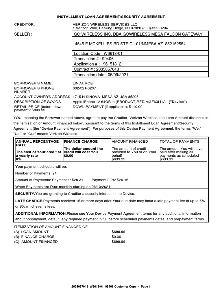 Device Payment Agreement 05.09.2021 | PDF | Credit | Finance & Money ...