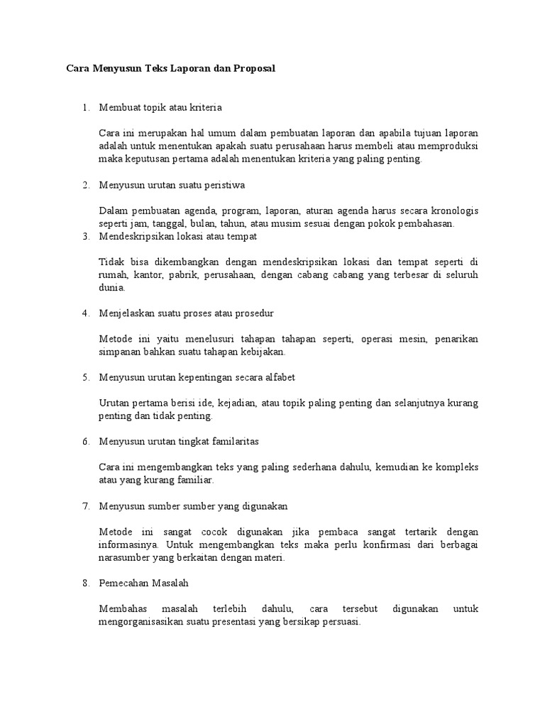 Cara Menyusun Teks Laporan Dan Proposal | PDF