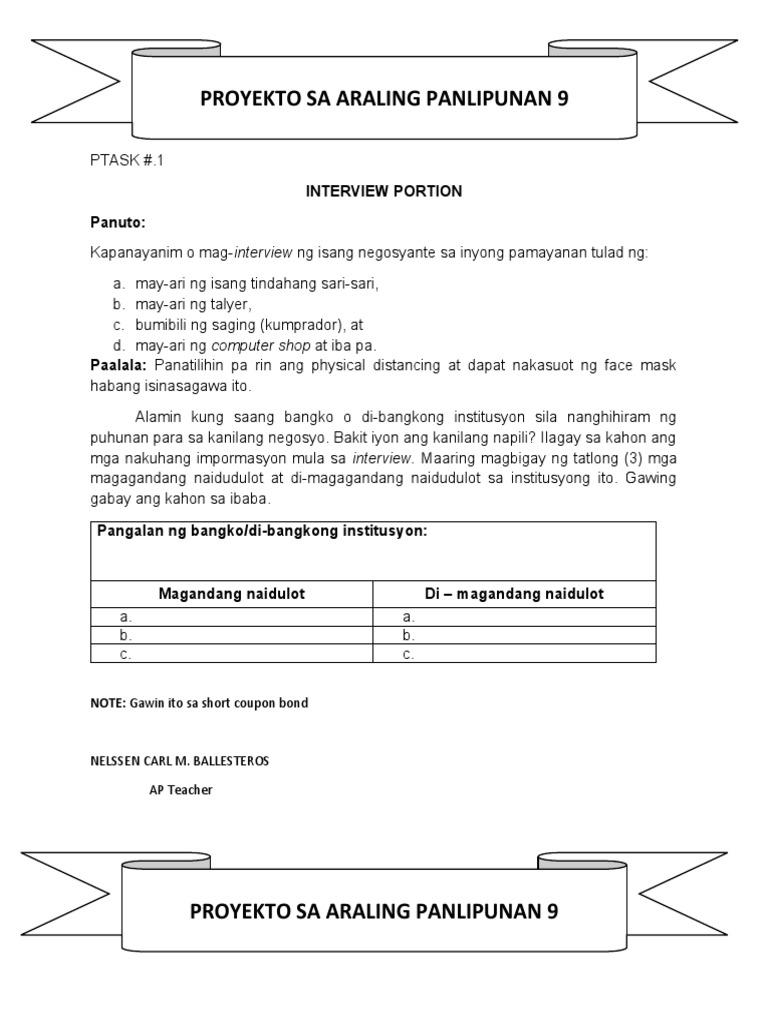 Araling Panlipunan 9 Ptask | PDF