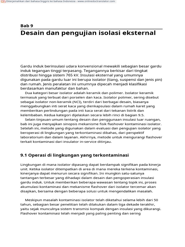 HV Engineering - Fundamentals - Chapter Bab 9 - Terjemahan INDO | PDF