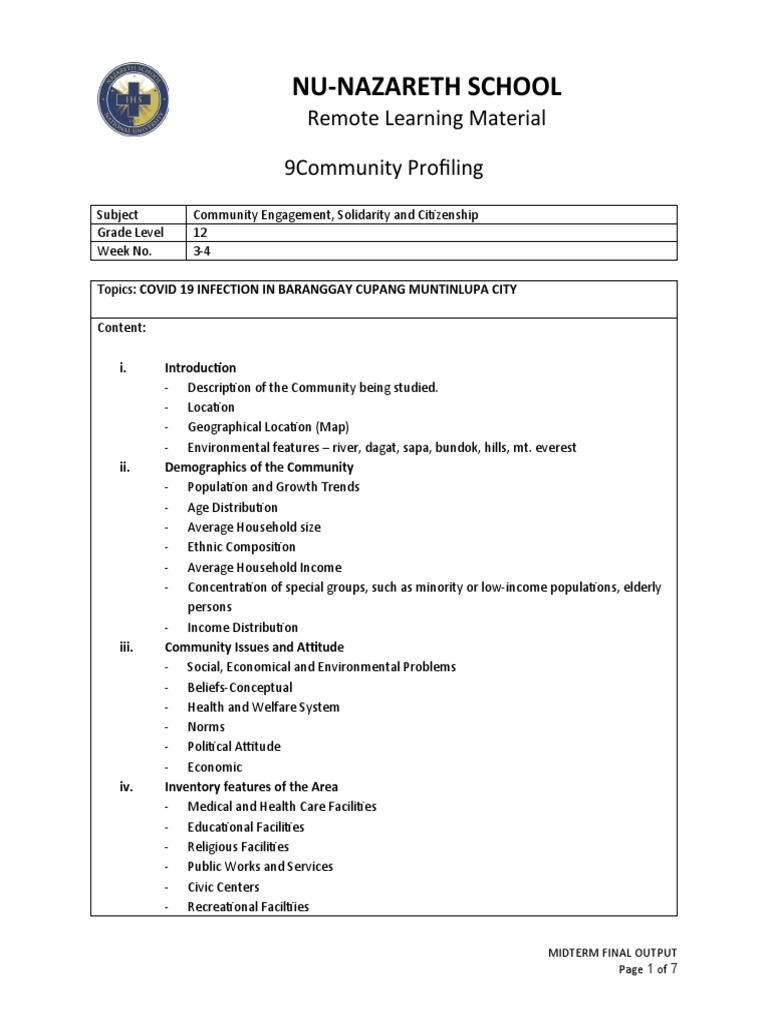 Community-Profiling-Midterm Ongoing | PDF | Economies | Community