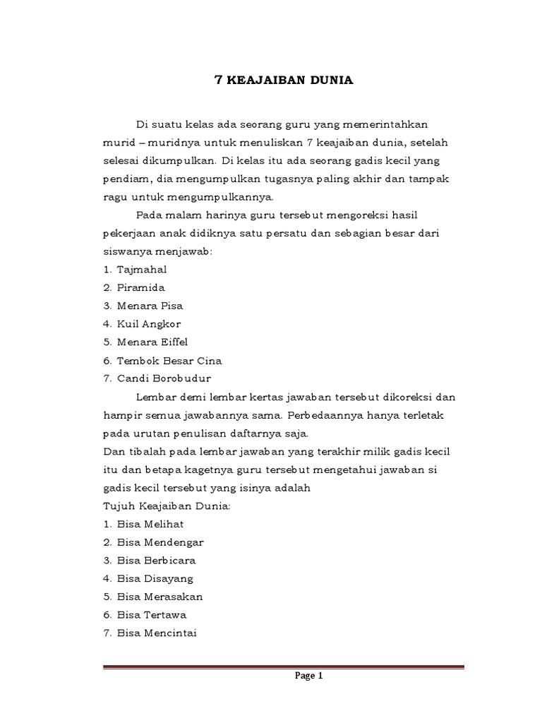 7 Keajaiban Dunia | PDF | Pengembangan Diri