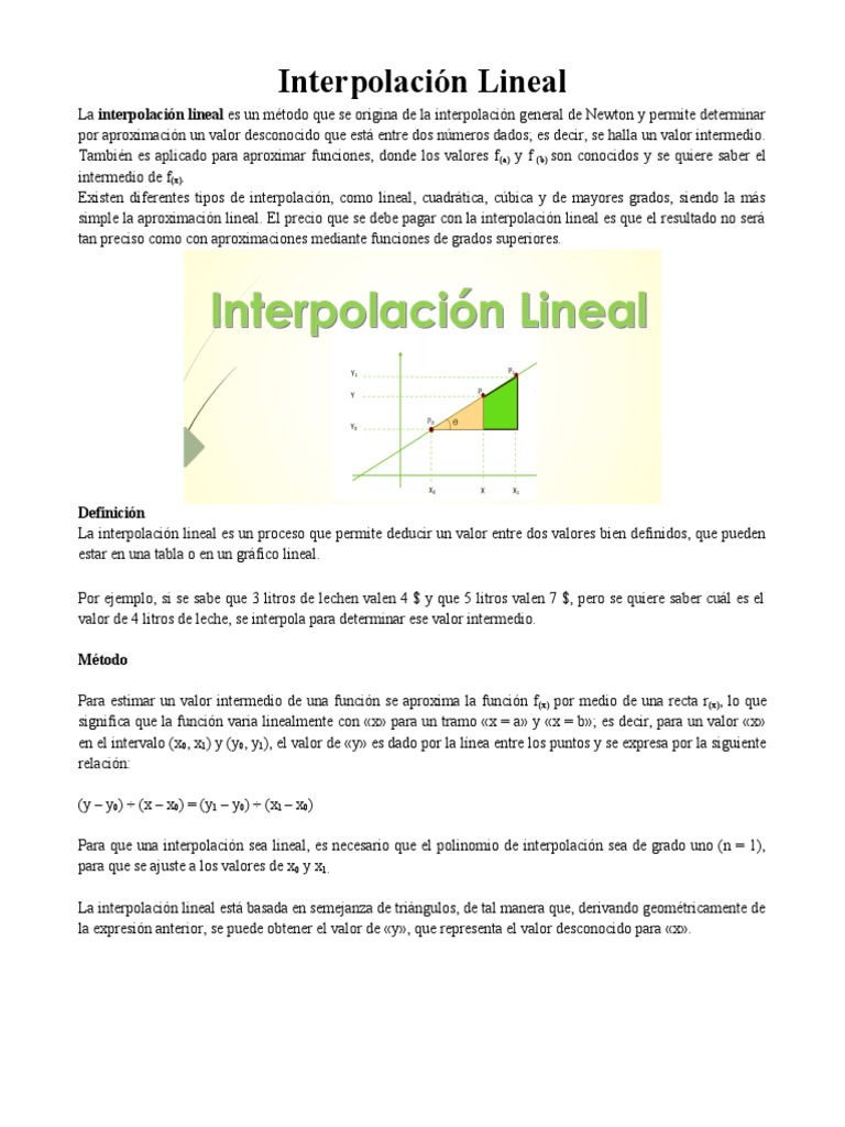Interpolación Lineal | PDF | Linealidad | Función (Matemáticas)