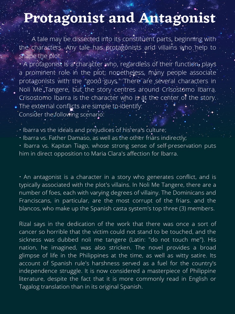 Protagonists and Antagonists in Noli Me Tangere | PDF
