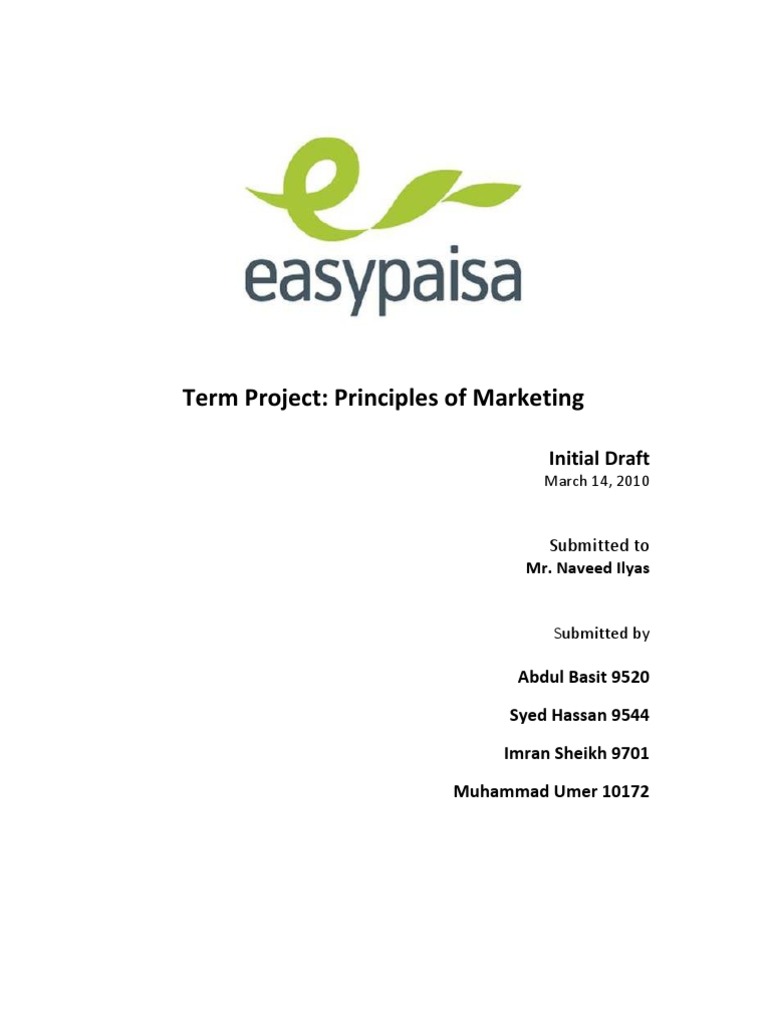 POM - Easy Paisa - Initial Draft | Download Free PDF | Financial ...