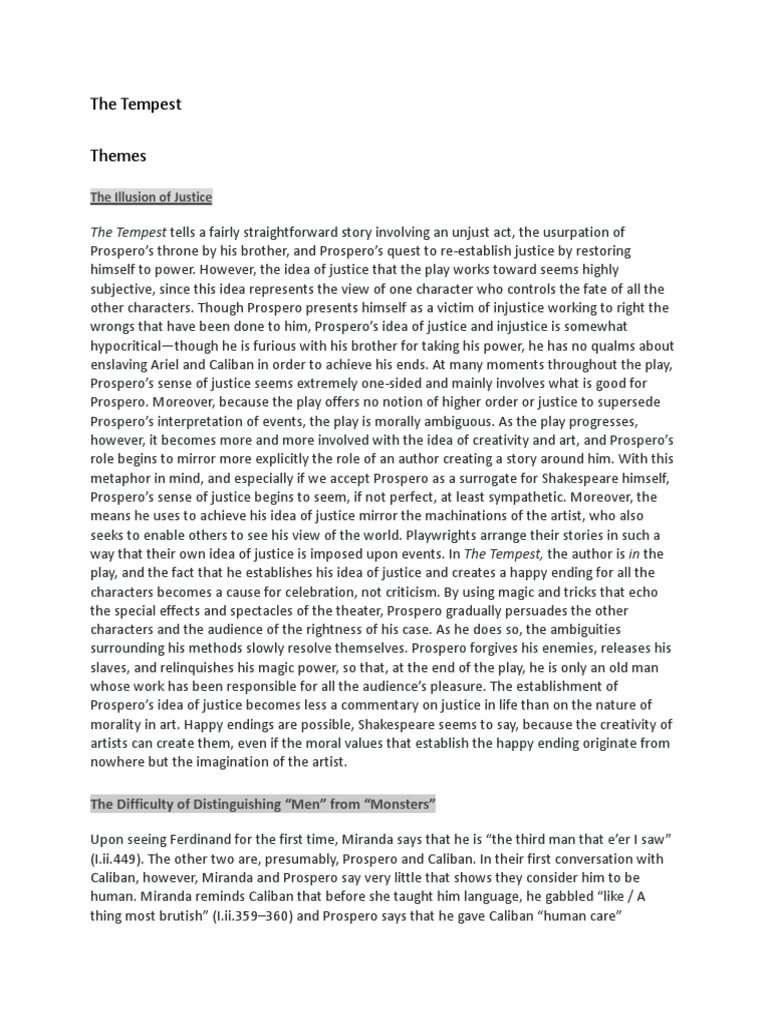 The Tempest Revision 1 | PDF | The Tempest