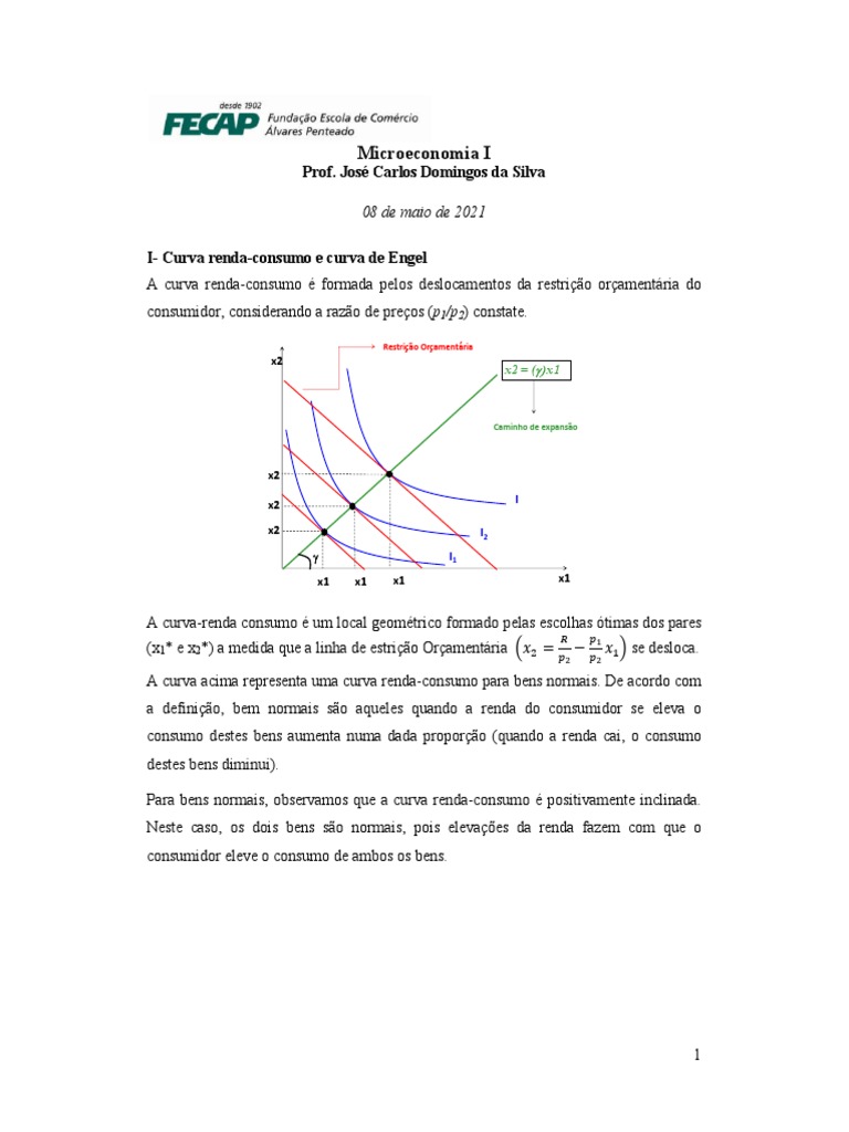 Curva de Demanda, Curva de Engel e Curva Renda-Consumo em Microeconomia ...