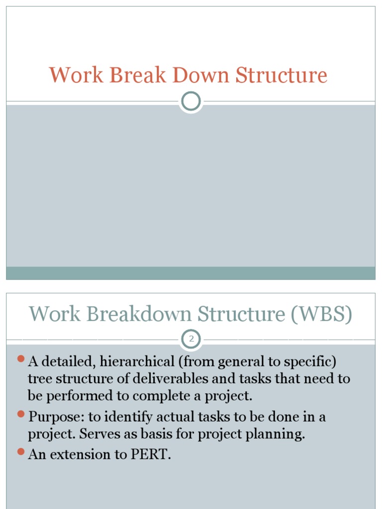 Work Break Down Structure | PDF