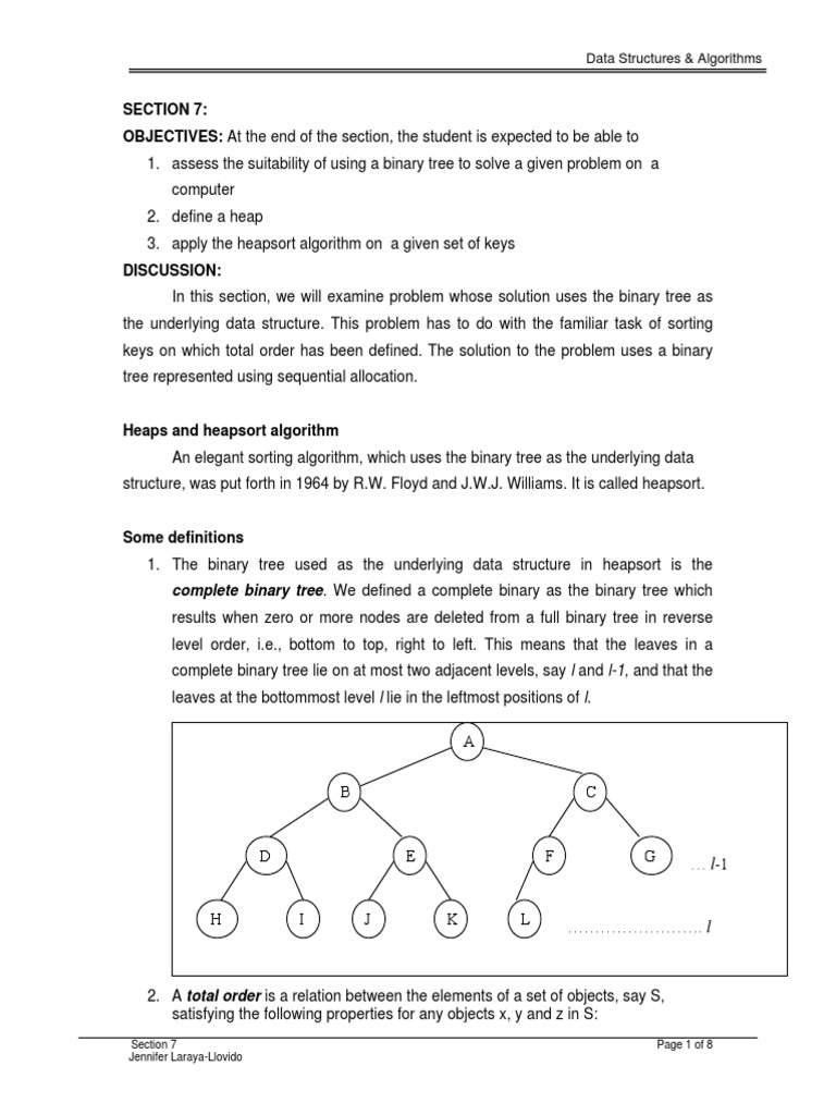 Section 7: OBJECTIVES: at The End of The Section, The Student Is Expected To Be Able To | PDF ...