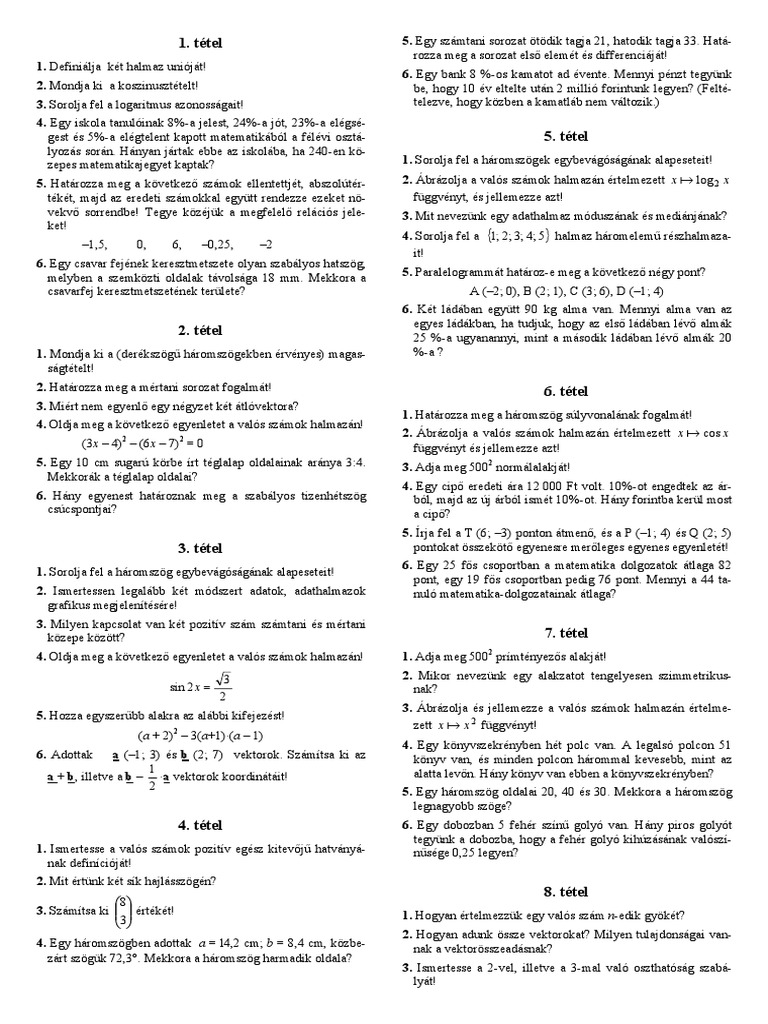 Szobeli Tetelek | PDF