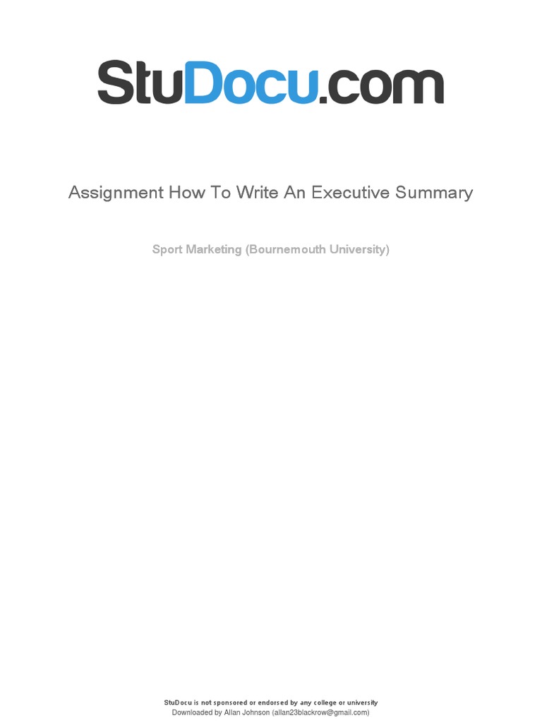 How To Write An Executive Summary Pdf Information Writing