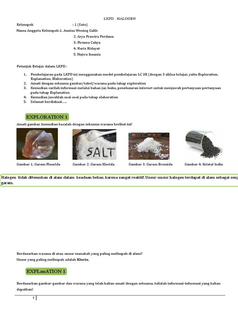 LKPD Halogen | PDF