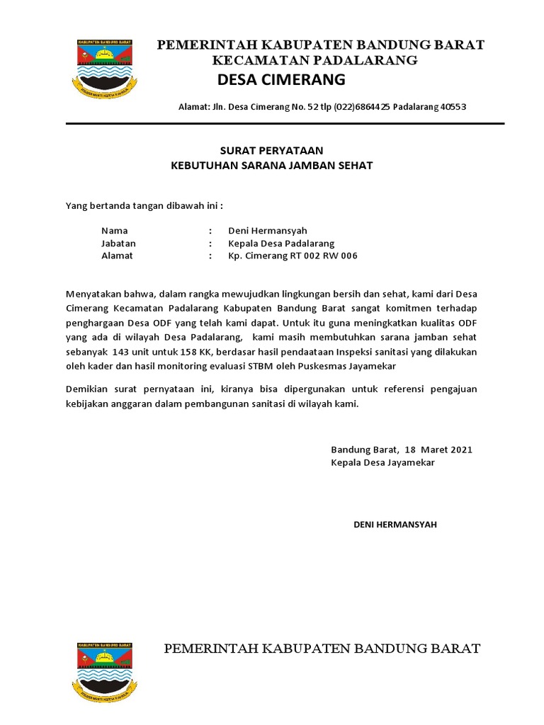Proposal Jamban Ds CMRG | PDF