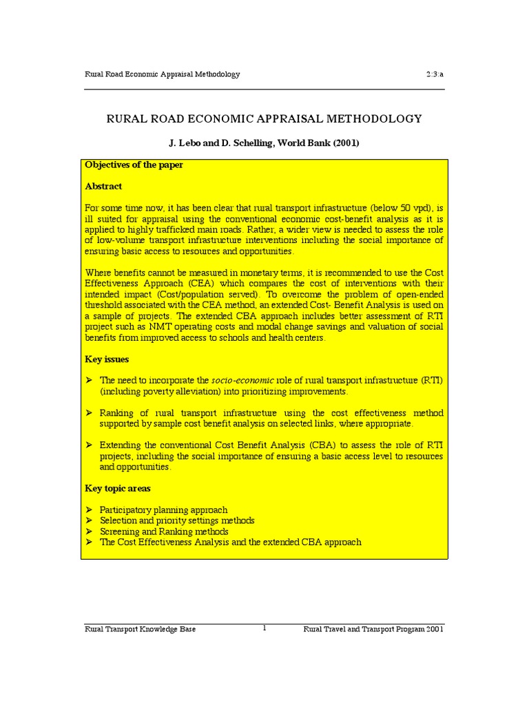 Economic Appraisal Methodology | PDF | Cost–Benefit Analysis | Real ...