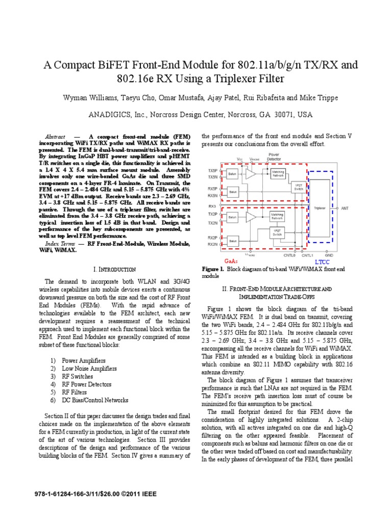 Un Módulo Frontal Compacto BiFET para 802 y 802.16e RX Utilizando Un ...