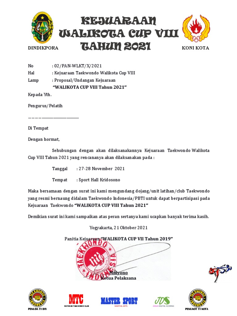 Proposal Walikota Cup Viii 2021 | PDF
