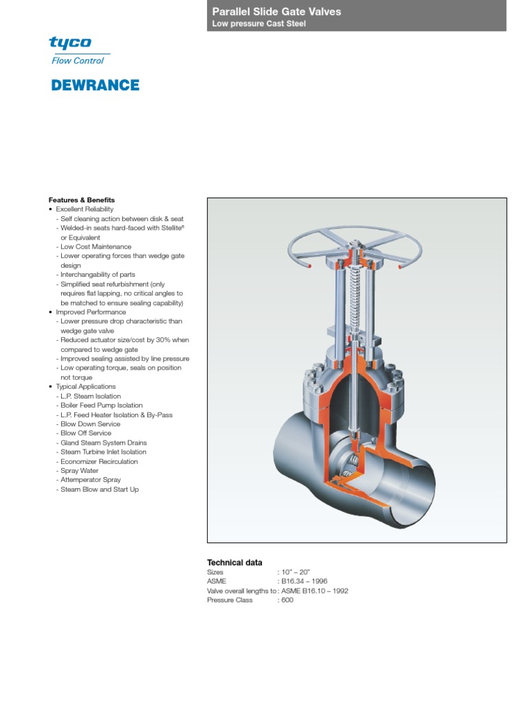 Tyco Parallel Side Gate Valve | Valve | Steel