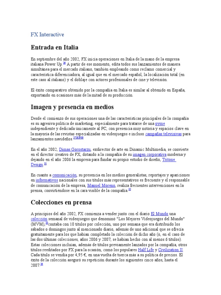 Videojuegos de FX Interactive 5 | PDF