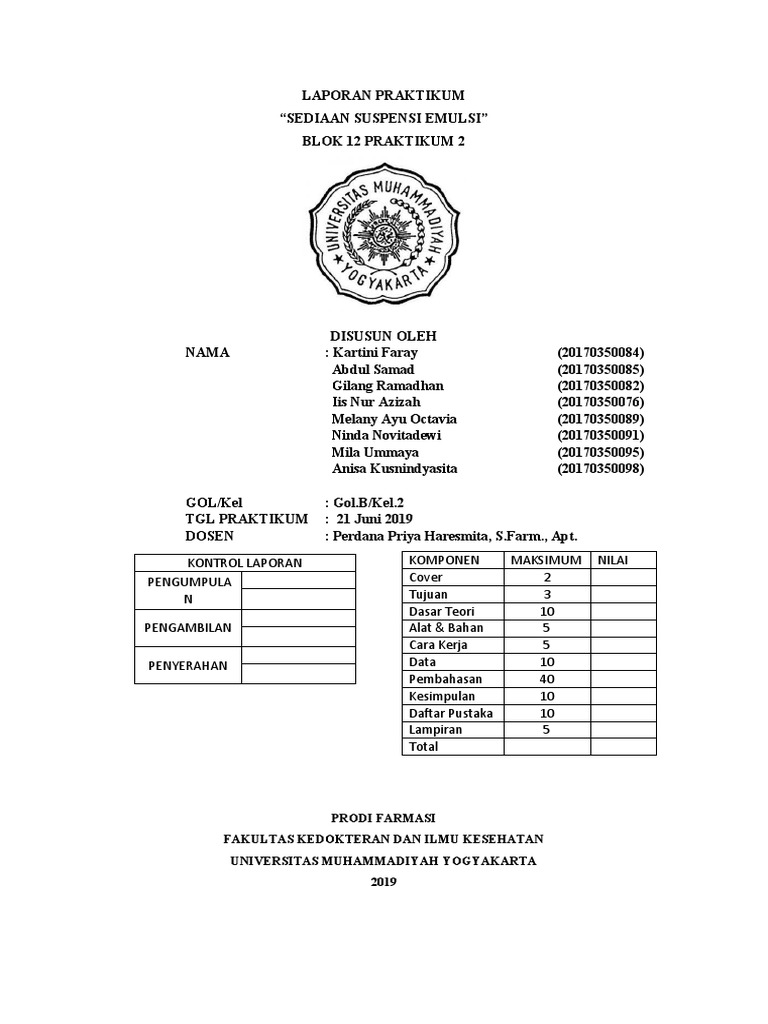 Laporan Suspensi Dan Emulsi | PDF