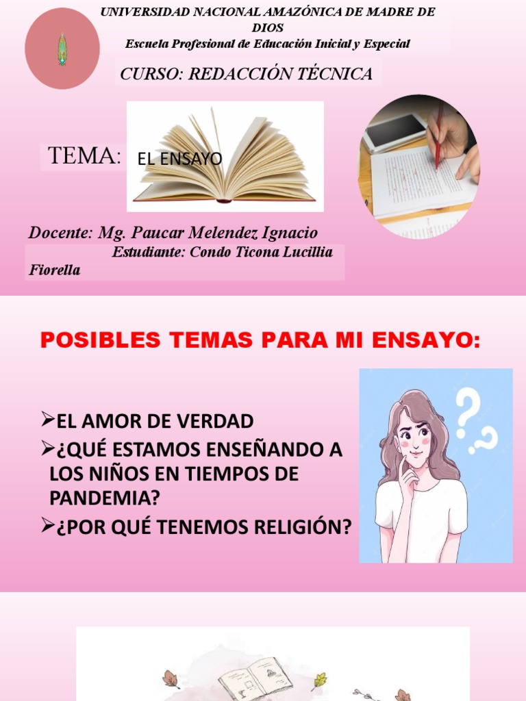 Posibles Temas para Mi Ensayo | PDF