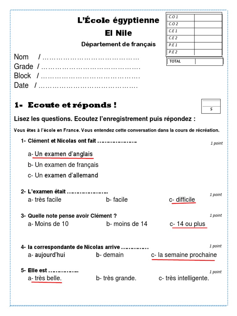 Examen - Réponse | PDF