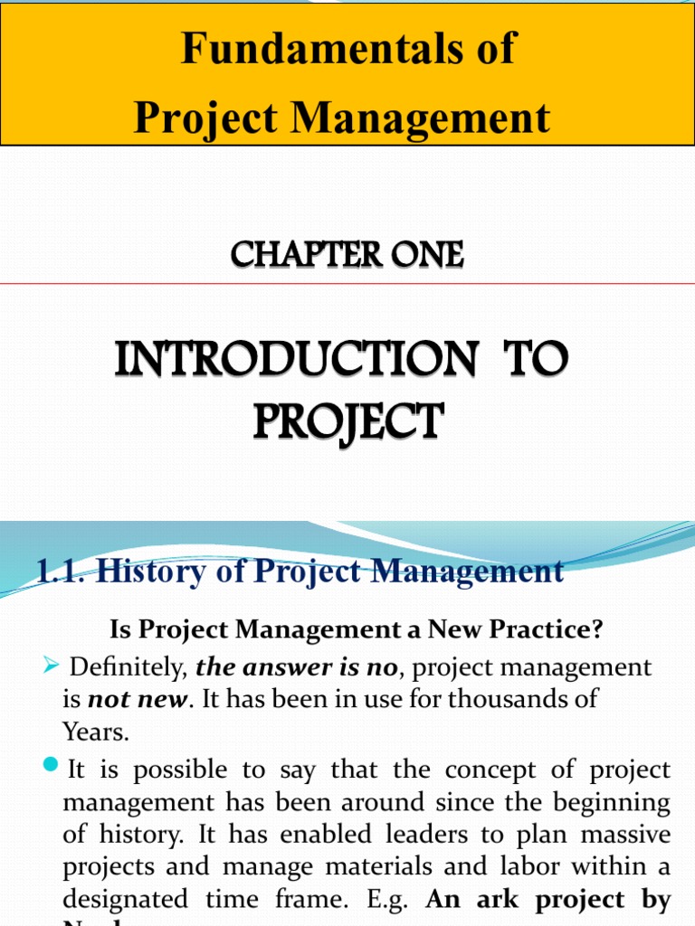 Chapter One - Introduction To Project | PDF | Project Management | Goal