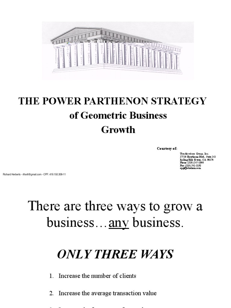 The Power Parthenon Strategy - Jay Abraham | PDF | Sales | Public Sphere