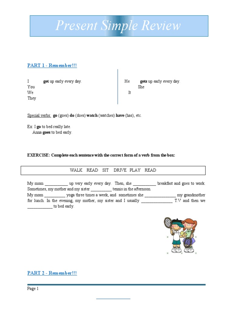 Present Simple Review: PART 1 - Remember!!! | PDF | Syntax | Linguistic Morphology