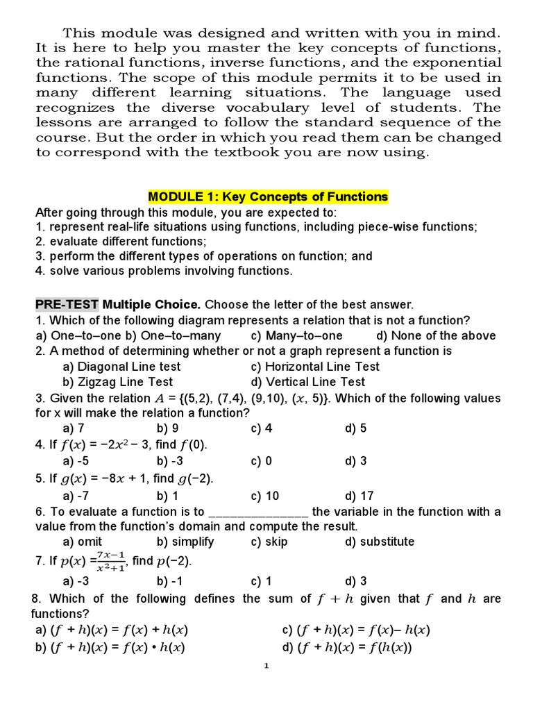Genmath Q1 New Pdf Function Mathematics Equations