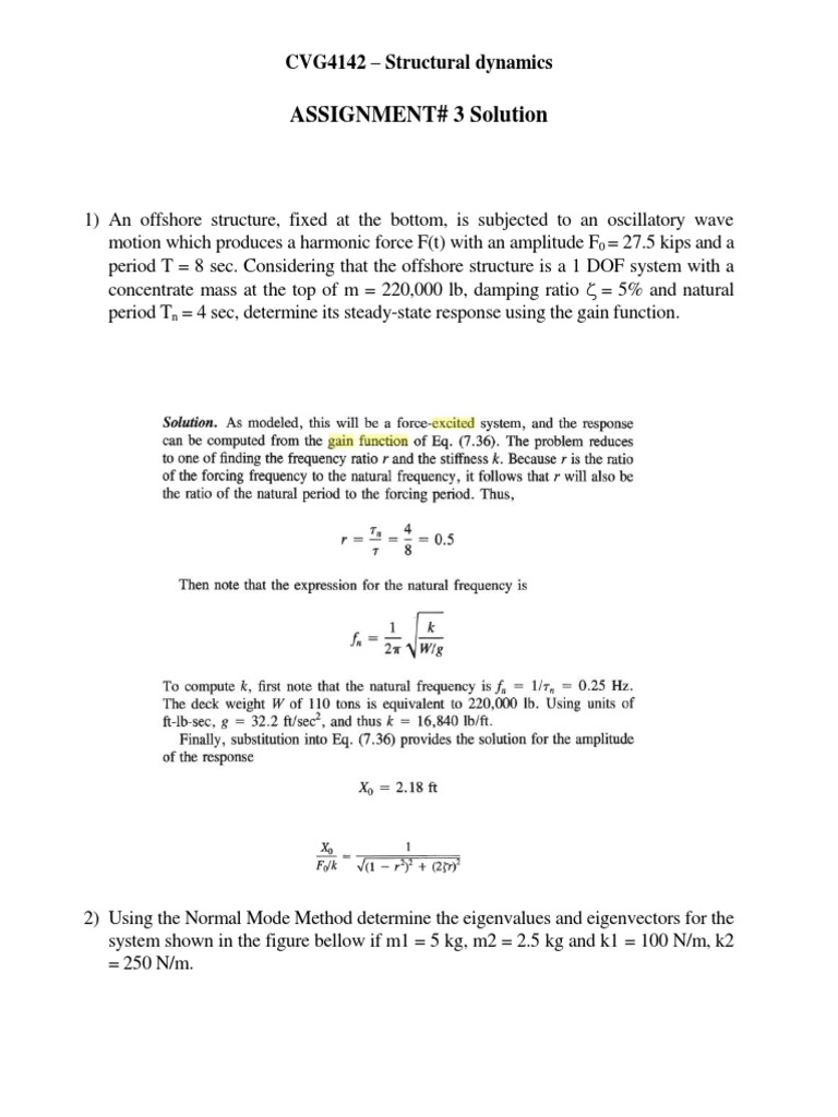 Assignment 3 Solution PDF | PDF | Normal Mode | Applied And ...