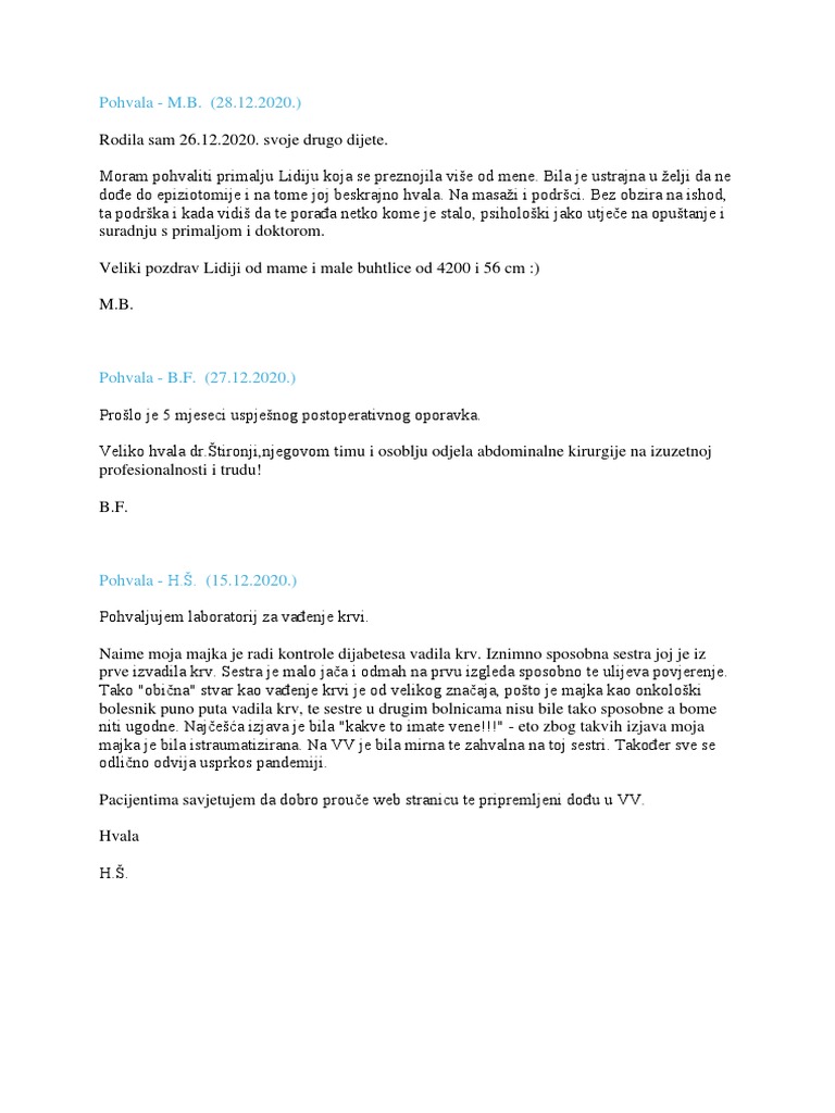 Arhiva Pohvala 2020 | PDF