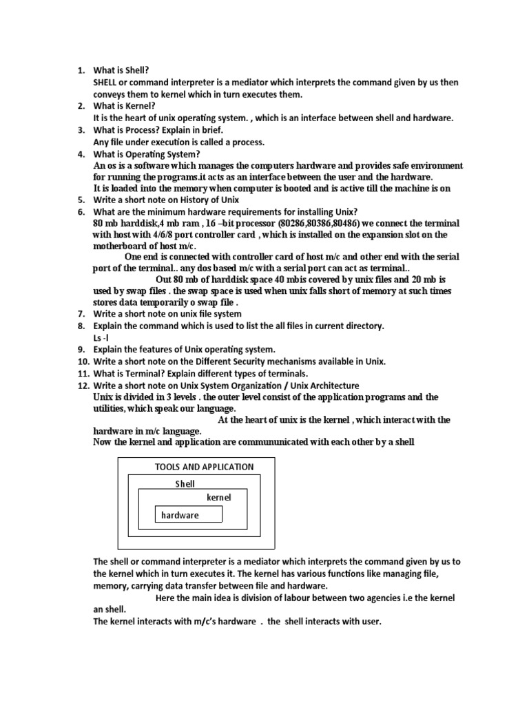 Tools and Application Shell Kernel Hardware | PDF | Operating System ...