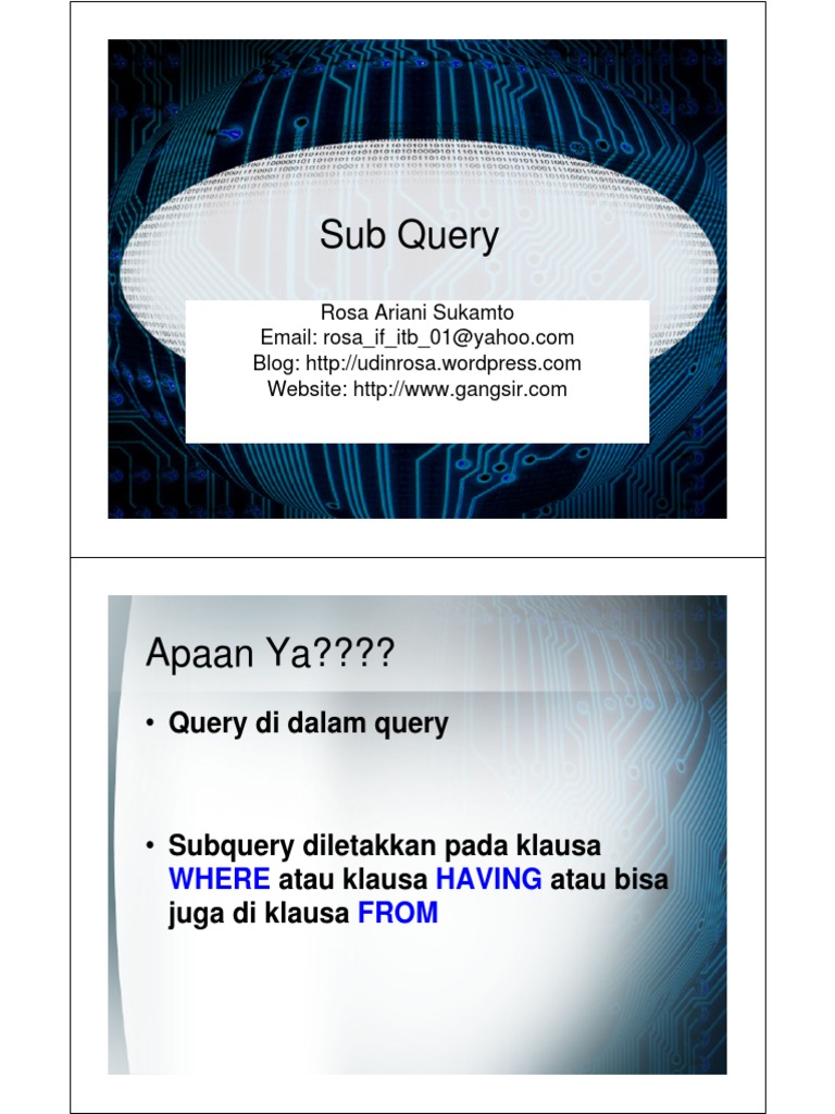 5-Sub Query Dan Single Quotes Double Quotes | PDF | Teaching Methods ...