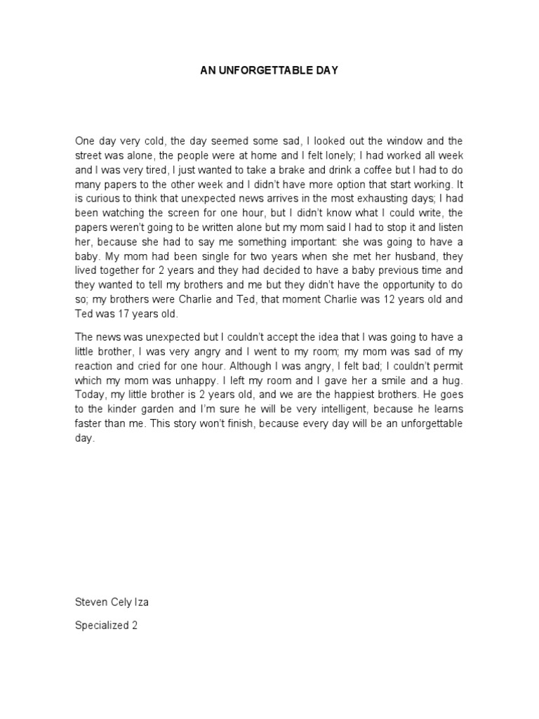 An Unforgettable Day | PDF