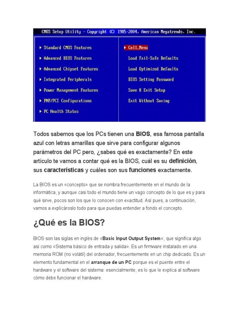 Bios | PDF | Bios | Compatibles con PC Ibm