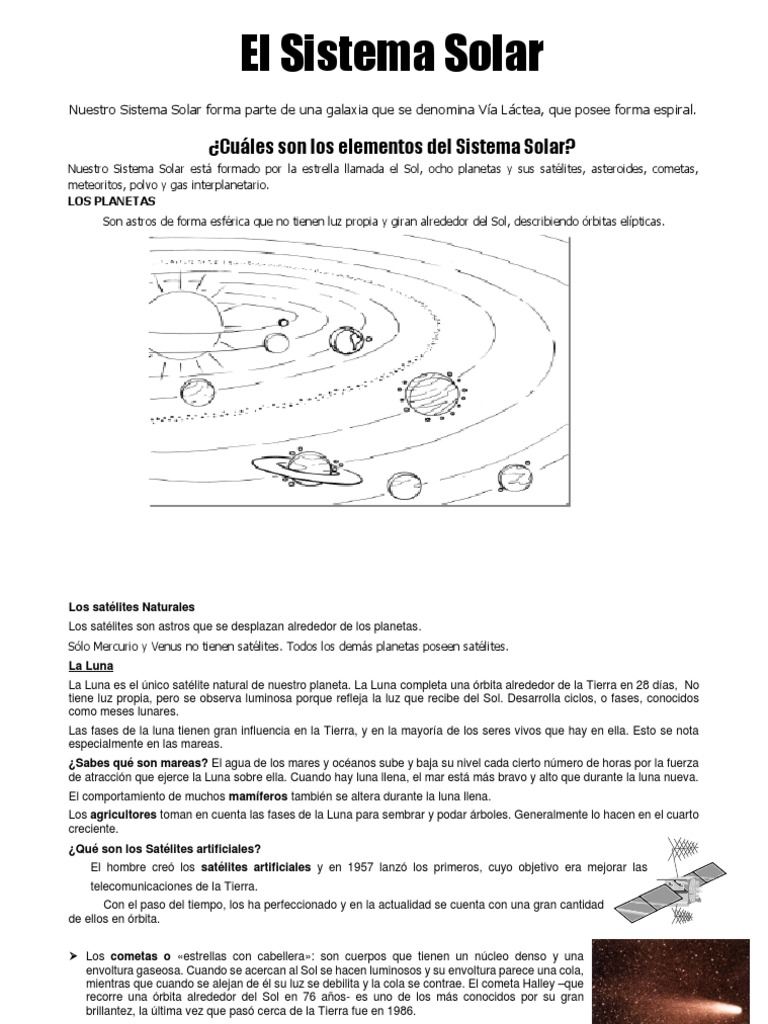 El Sistema Solar y El Planeta Tierra 5to | PDF | Tierra | Luna
