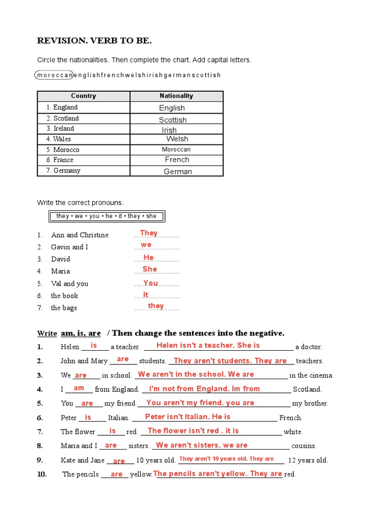 Verb To Be 2 - Worksheet | PDF | Human Communication | Linguistics