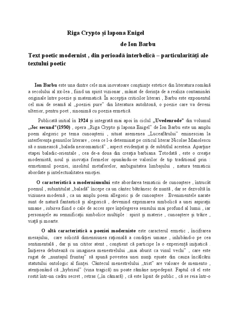 Riga Crypto Și Lapona Enigel | PDF