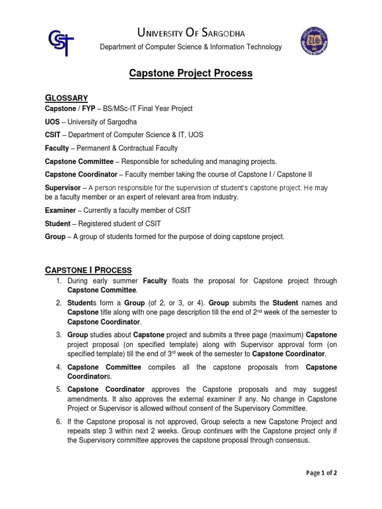 A Guide to the Capstone Project Process at the University of Sargodha's ...