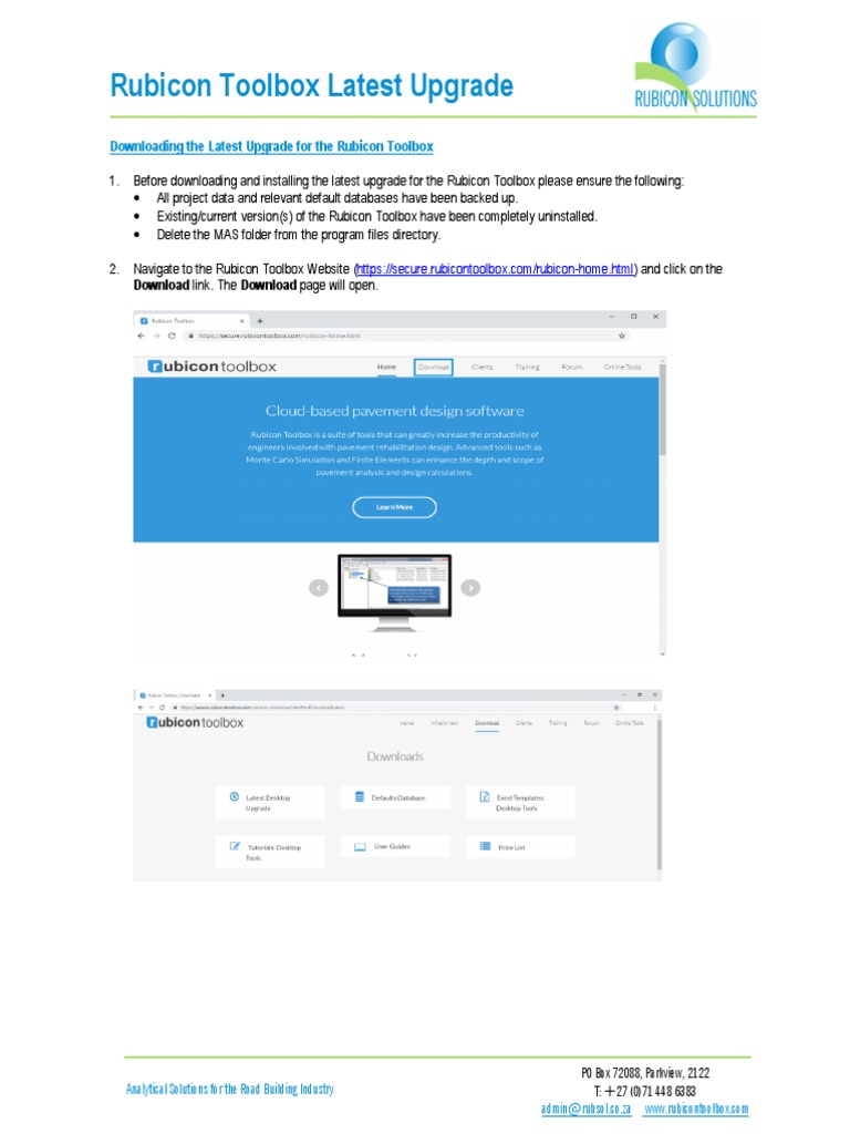 Rubicon Toolbox User Guide - Downloading The Latest Upgrade | PDF ...