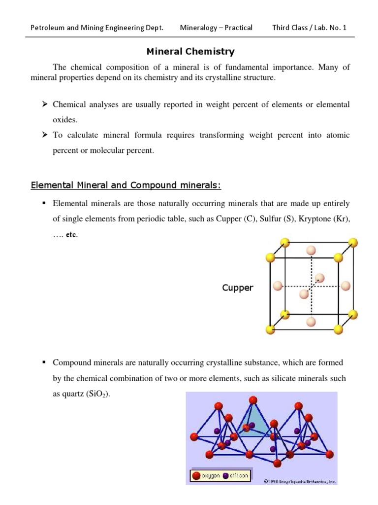 Lab. 1-Chemical Formula | PDF | Chemistry | Minerals