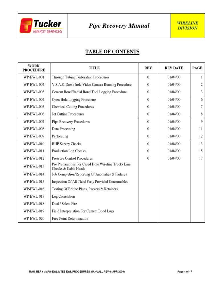 Pipe Recovery Manual | PDF | Casing (Borehole) | Blowout (Well Drilling)