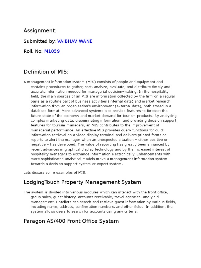 Mis Assignment | PDF | Decision Support System | Decision Making