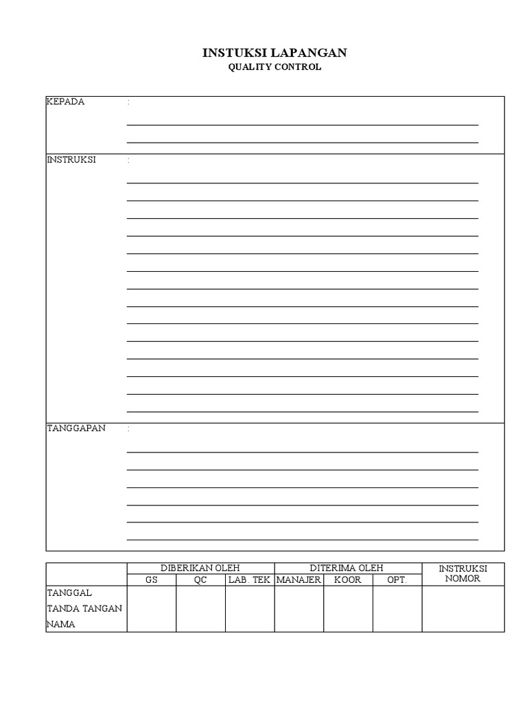 Format Inspeksi QC | PDF